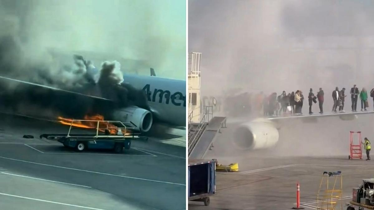 American Airlines Denver International Airport plane fire: Passengers ...