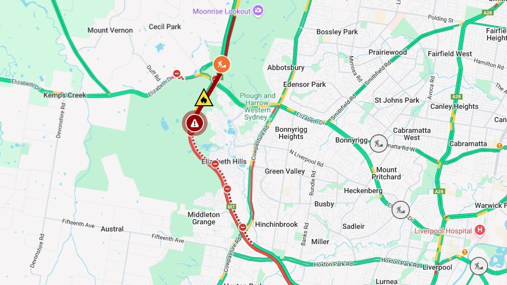 Sydney traffic chaos: M7 closed after truck fire at Cecil Hills ...